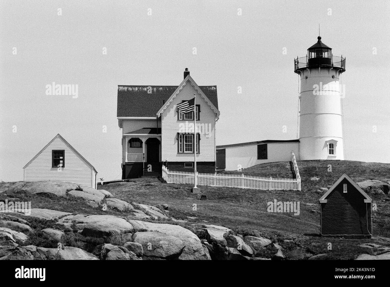 Historic Nubble Lighthouse on Cape Neddick, Maine. The image was ...