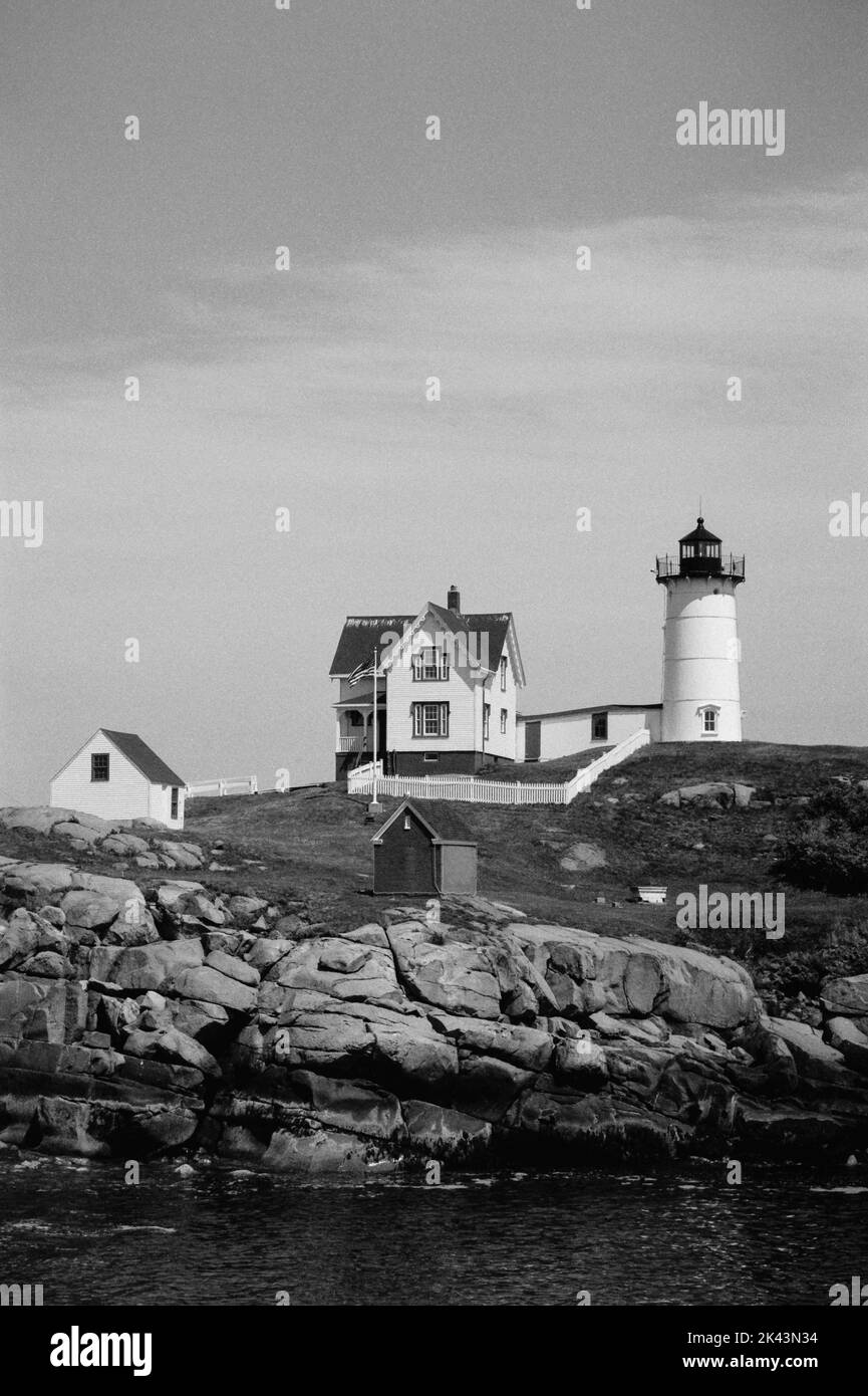 Historic Nubble Lighthouse on Cape Neddick, Maine. The image was ...