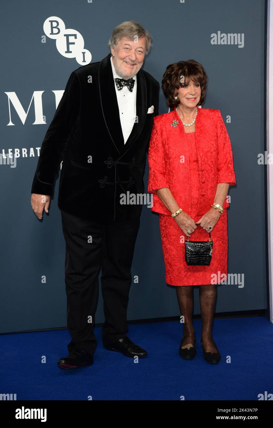 Photo Must Be Credited ©Alpha Press 078237 29/09/2022 Stephen Fry and Yvonne Romain BFI London ...