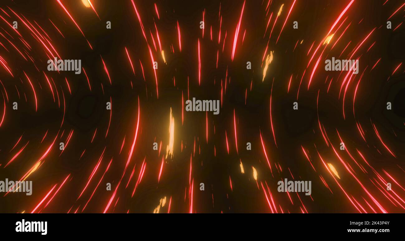 Image of multiple red glowing light trails spinning in hypnotic motion ...