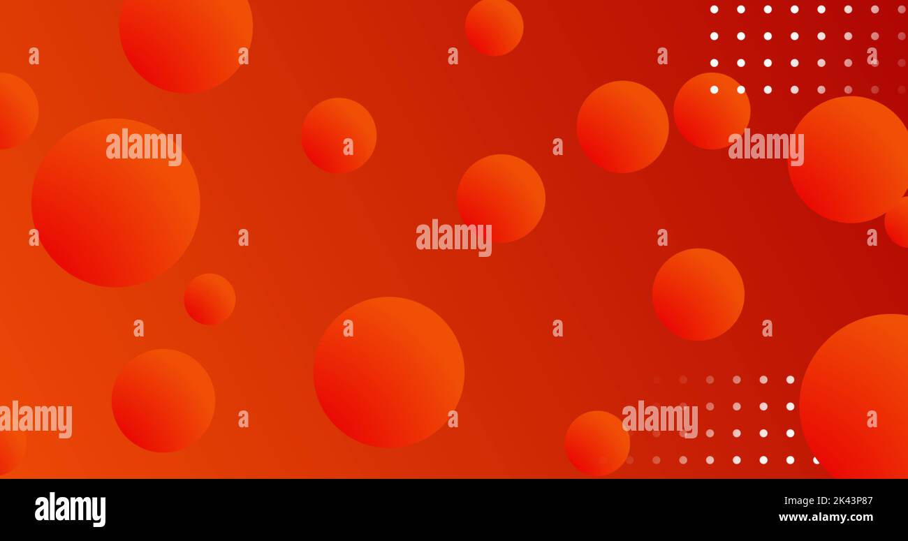Image of multiple red vibrant balls moving in hypnotic motion in ...