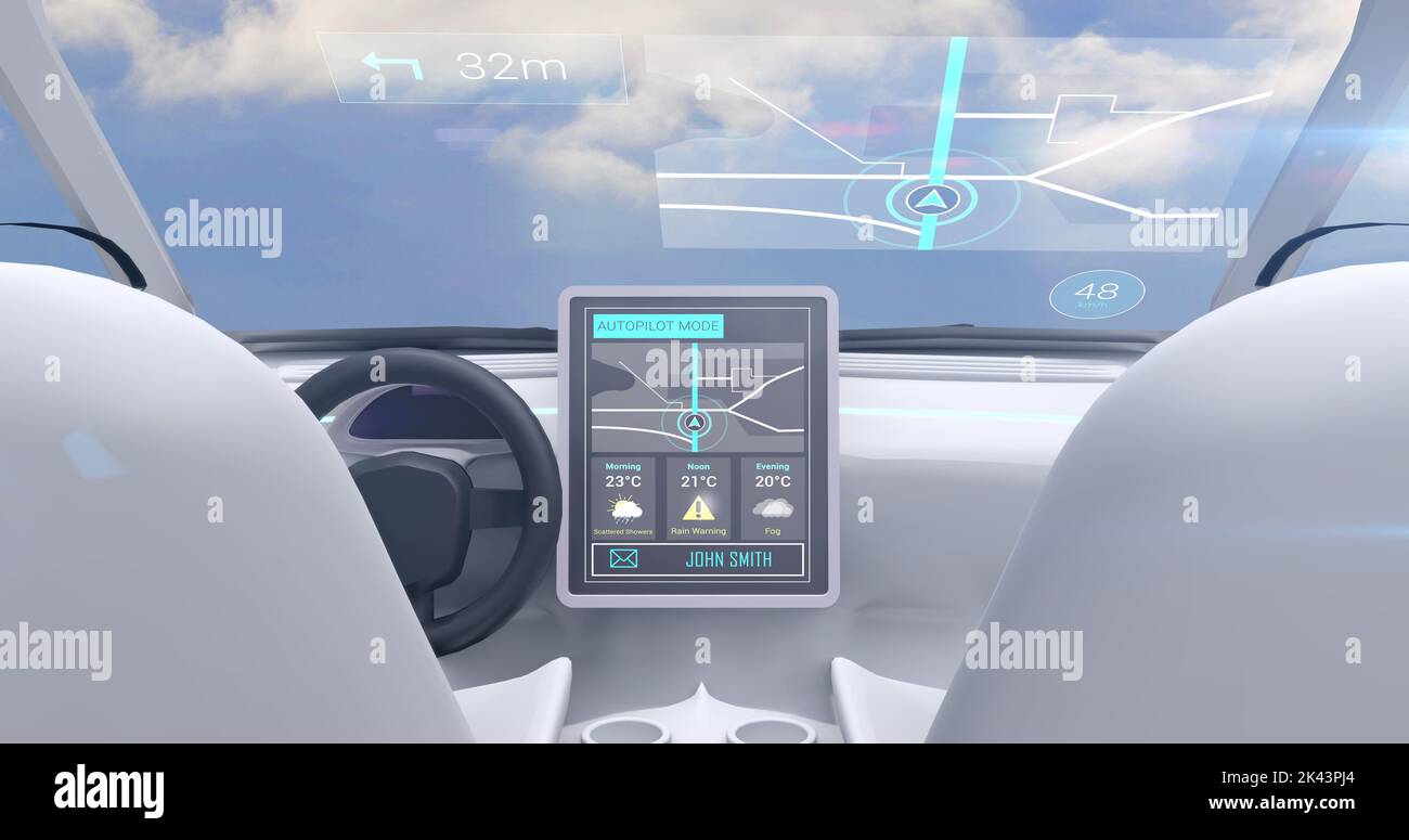 Image of image game simulation screen showing car cockpit driving ...