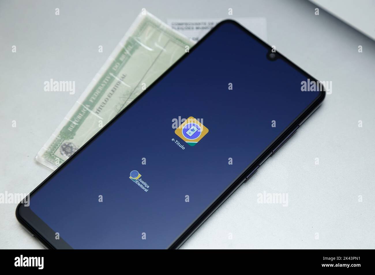Minas Gerais, Brazil - September 25, 2022: Screen of the e-titulo ...