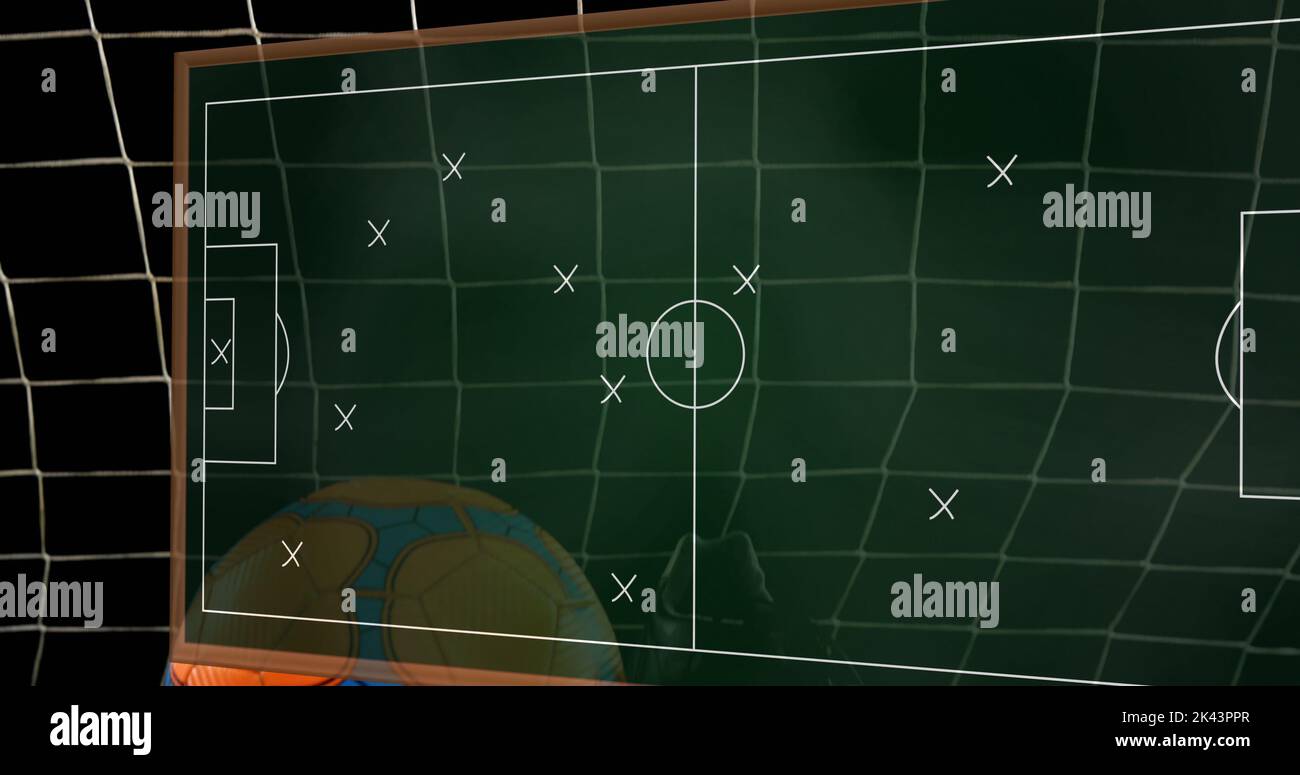Image of strategy of soccer game over soccer ball and leather boots ...