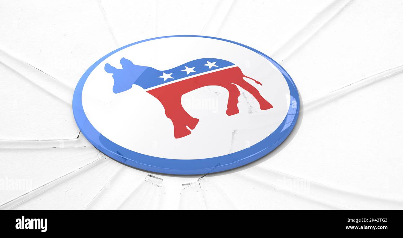 Composition of us democrat party donkey design in red and blue with ...