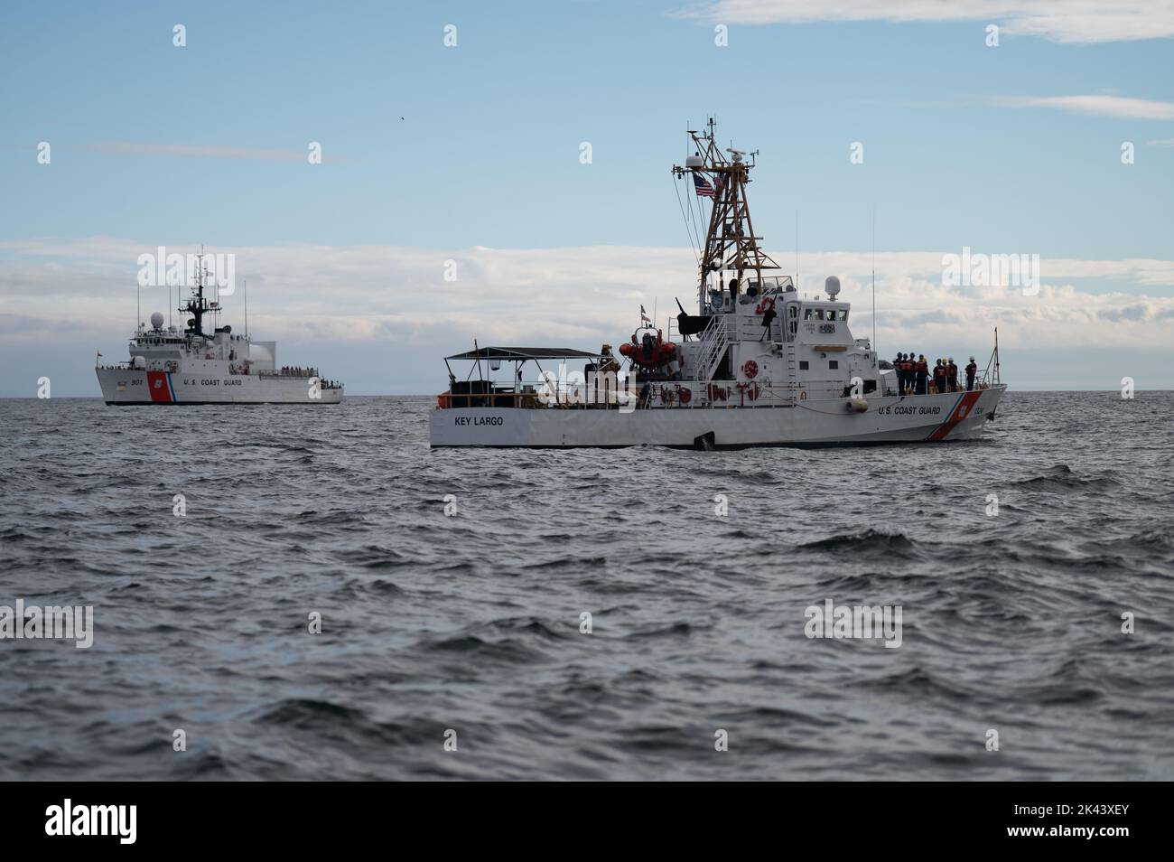 U.S. Coast Guard Cutter Key Largo (WPB 1324) is seen with USCGC Bear ...