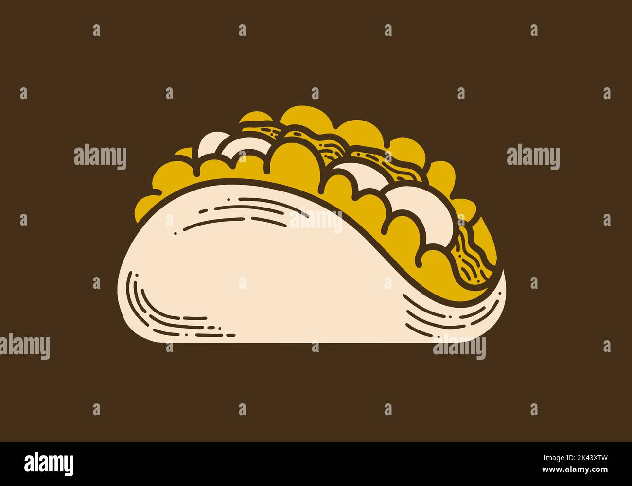 Line art vintage drawing of a delicious tacos Stock Vector Image & Art ...