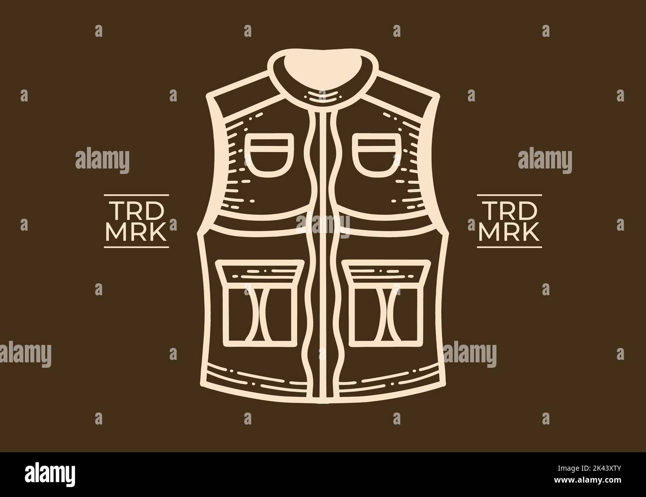 Retro vintage art illustration of a vest with many pockets Stock Vector ...