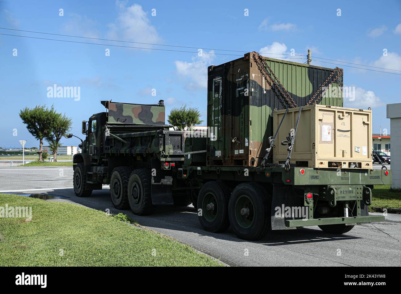 U.S. Marines with 3rd Marine Logistics Group prepare for departure ...