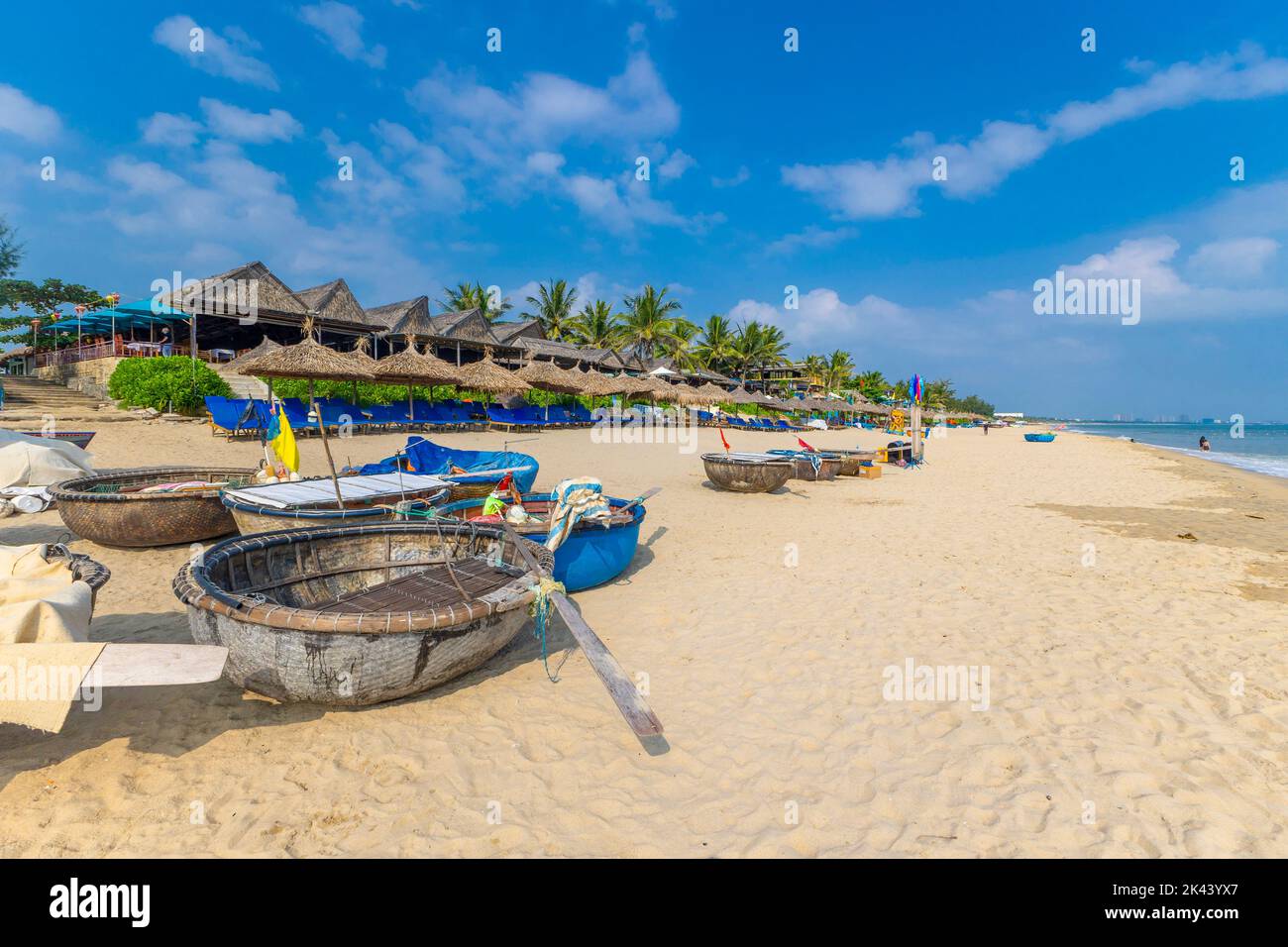 Basket Boat, An Bang Beach, Hoi An, Quang Nam Province, Vietnam Stock ...