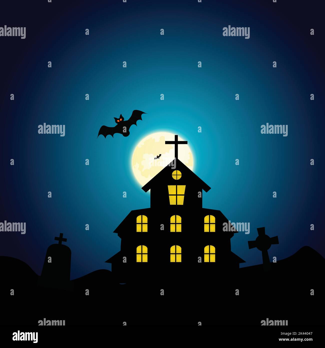 Halloween scary graveyard background hi-res stock photography and ...