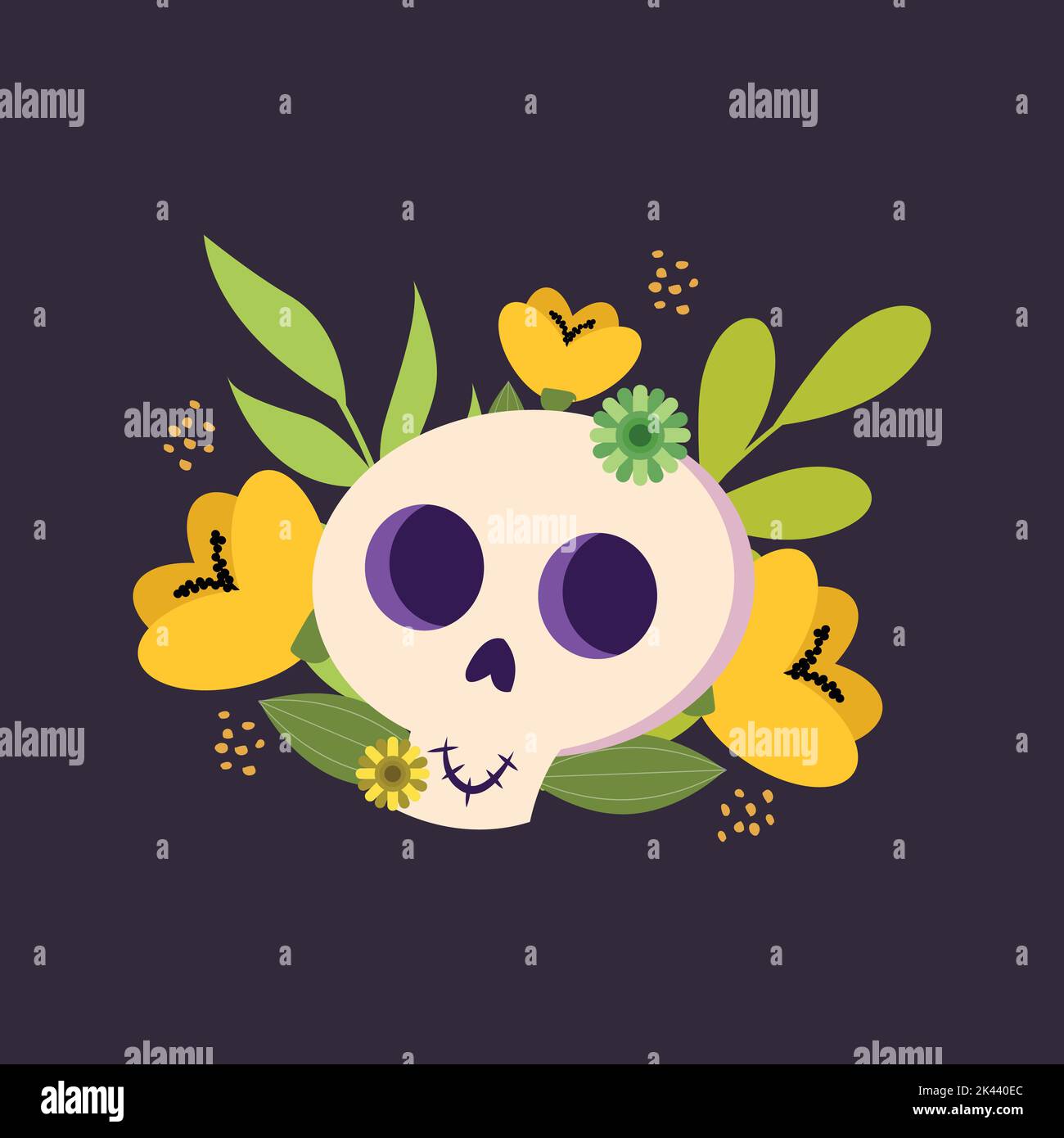 Floral skelton Stock Vector Images - Alamy