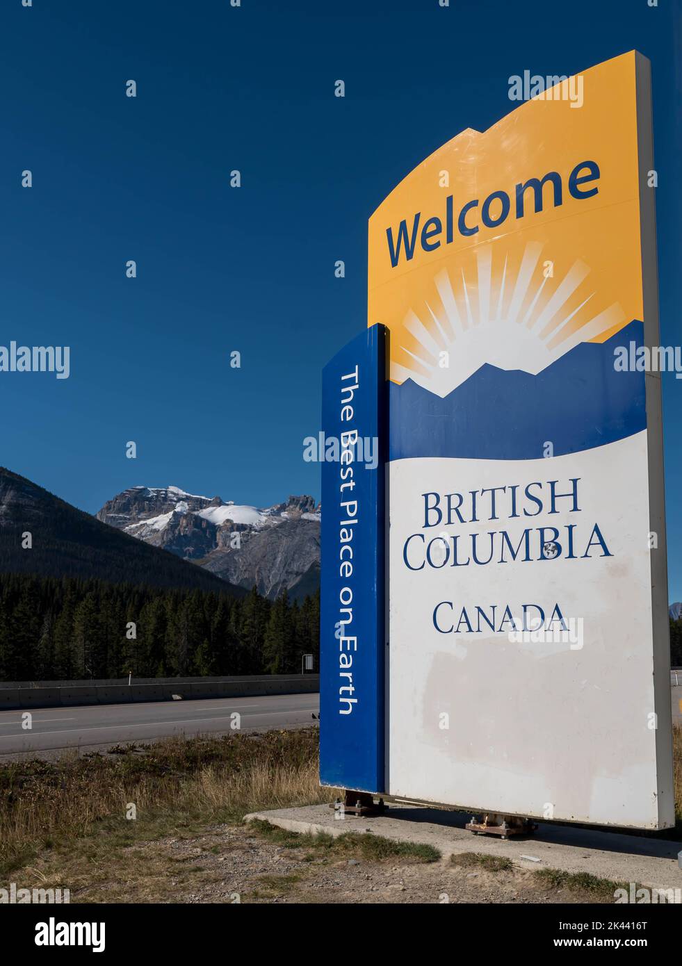 The Welcome to British Columbia sign on the Trans-Canada Highway Stock ...
