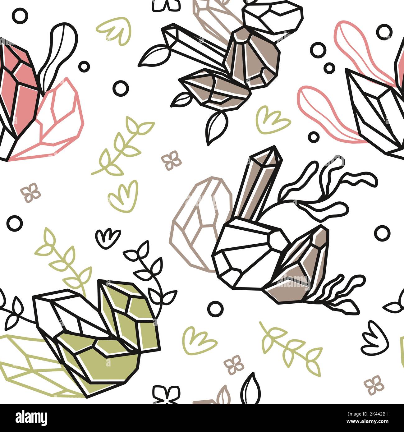 Handdrawn Aesthetic Gemstone Pattern Seamless Stock Vector Image & Art ...