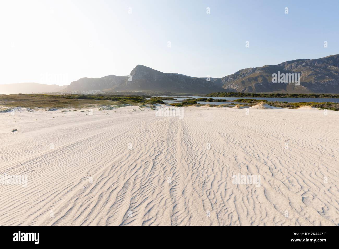 South Africa, Hermanus, Sand and lagoon in Grotto Beach Stock Photo - Alamy