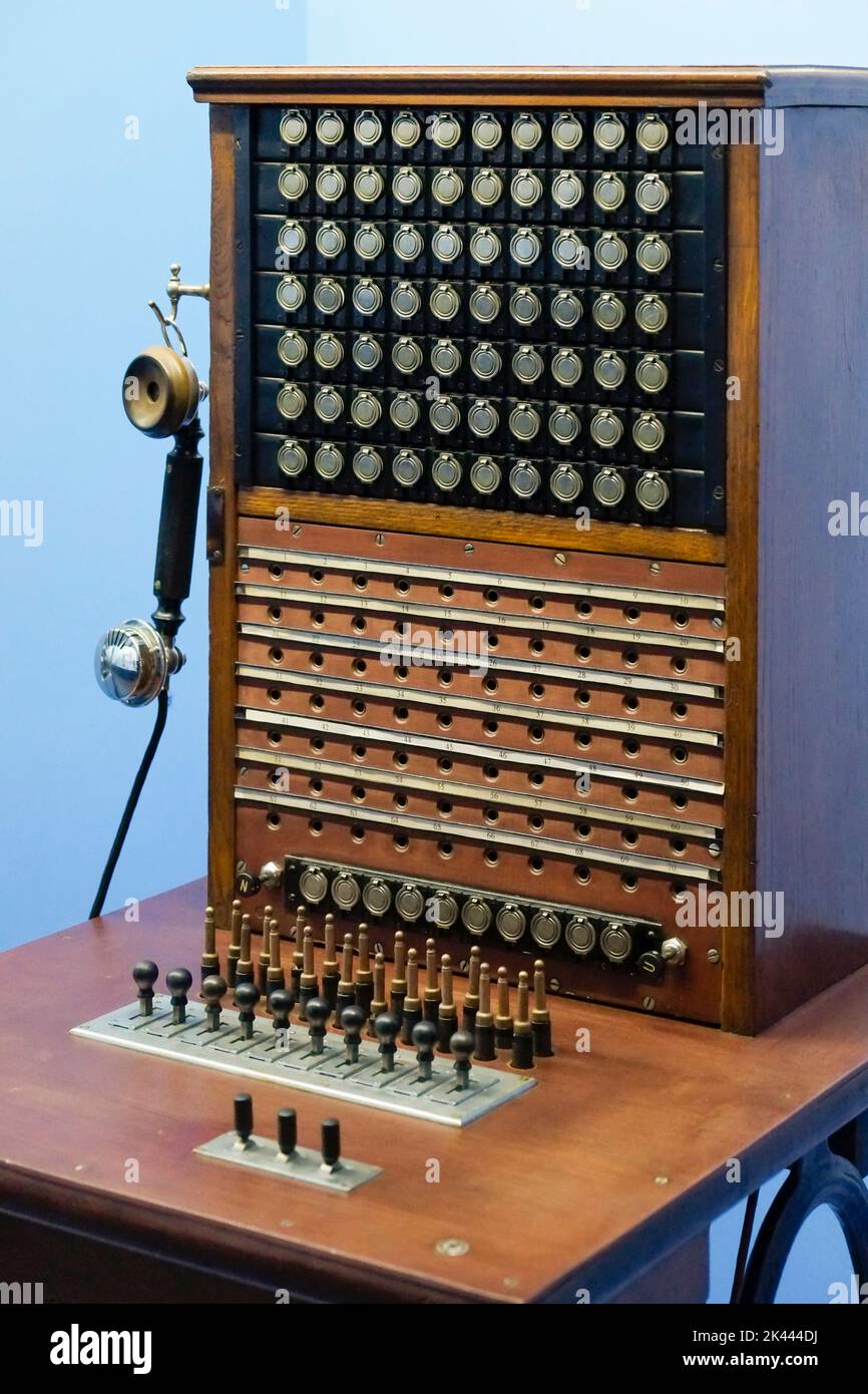 Antique wooden switchboard Stock Photo - Alamy