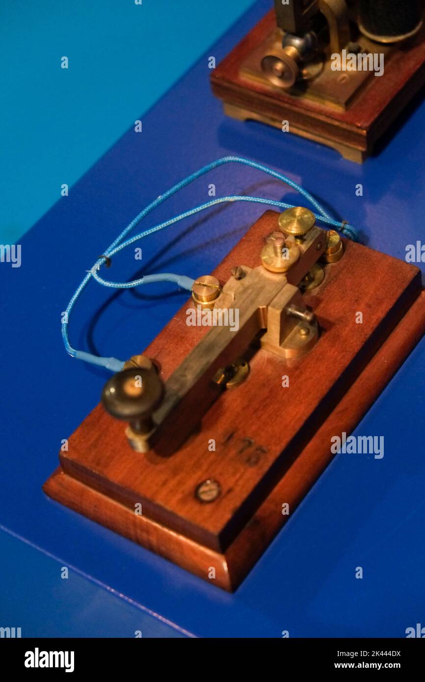 Early wireless communication morse code telegraph Stock Photo - Alamy
