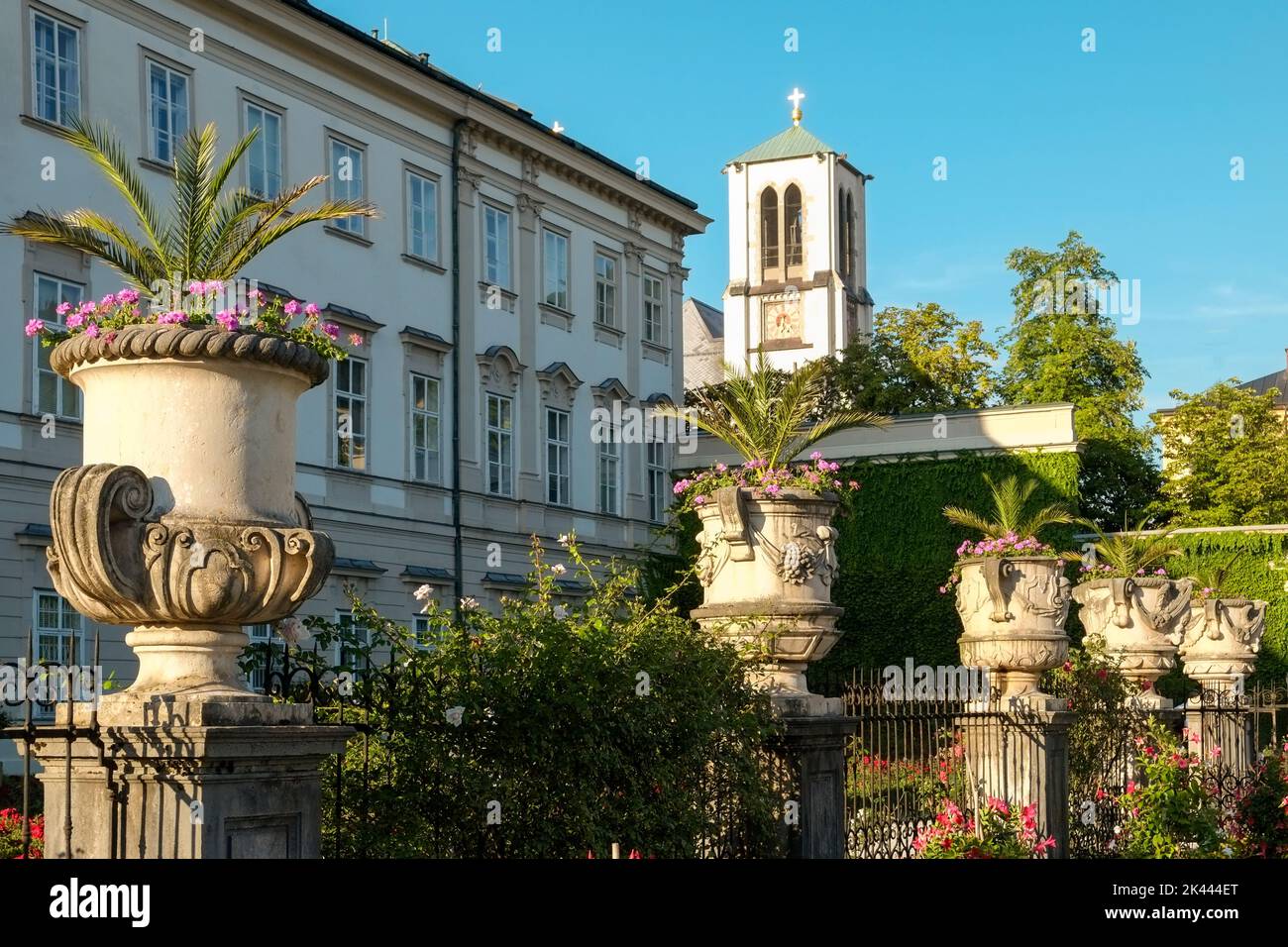 Austria, Salzburg, Fence of Mirabel gardens Stock Photo - Alamy