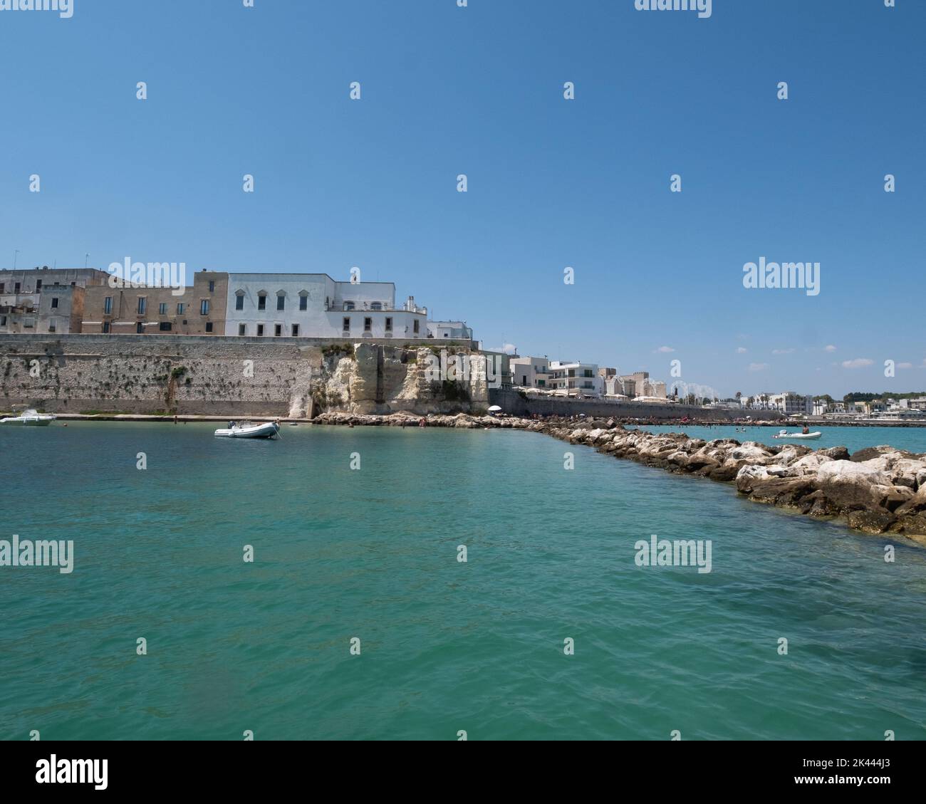 Italy, Apulia, Lecce Province, Otranto, Old town on sea coast Stock ...