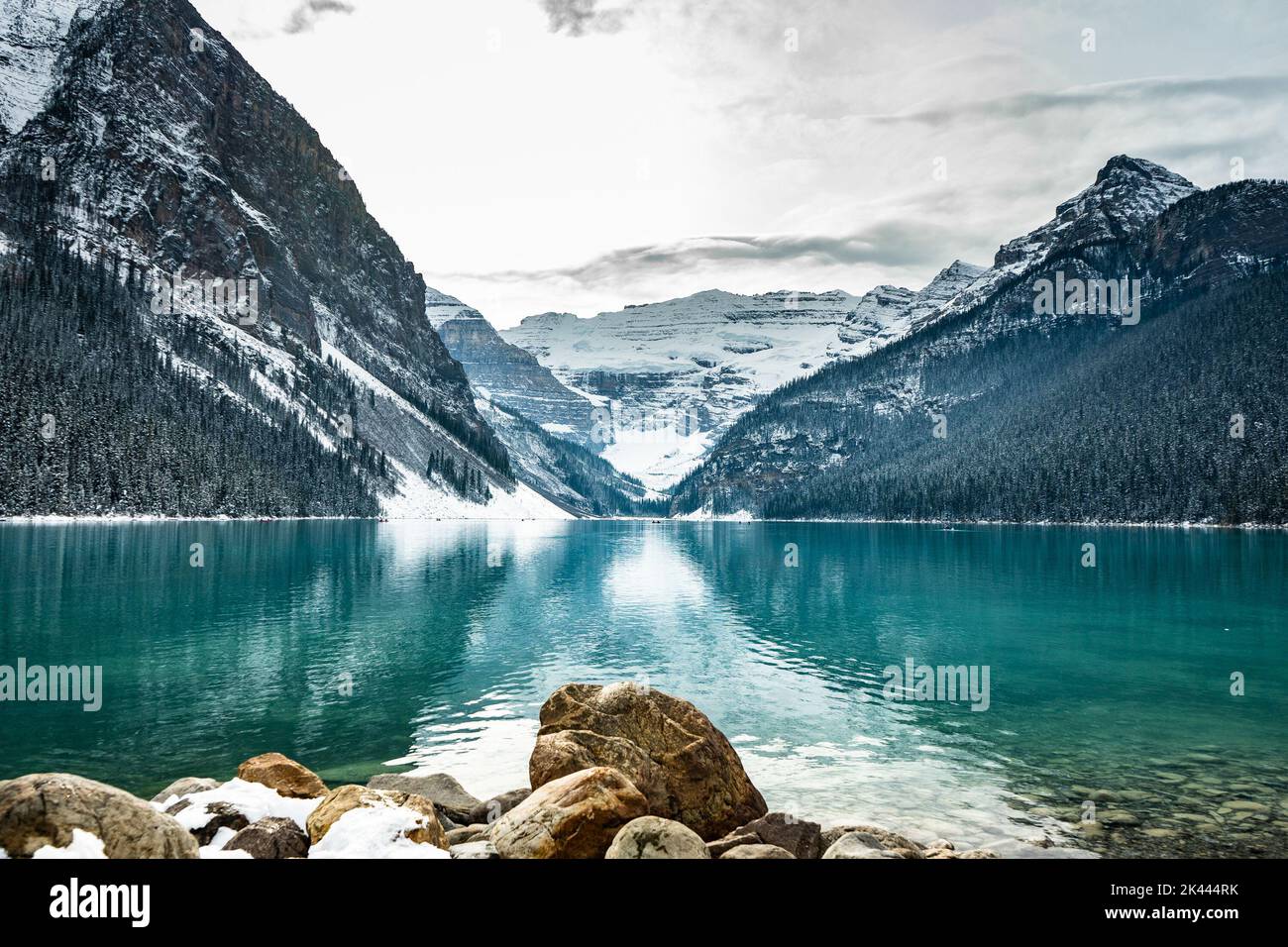 Lake Louise in winter, Banff National Park, Alberta, Canada Stock Photo - Alamy