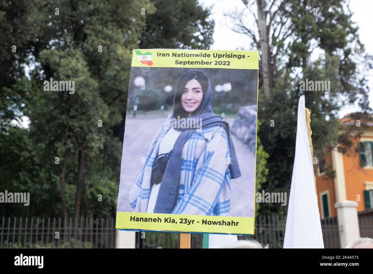 Roma, RM, Italy. 29th Sep, 2022. Sit-in in Rome in front of embassy of ...