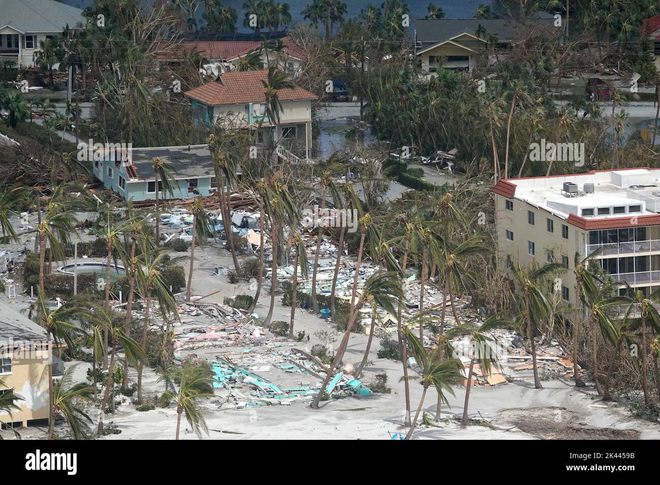 September 29, 2022, Sanibel, Florida, USA: Aerial photo of damage in ...
