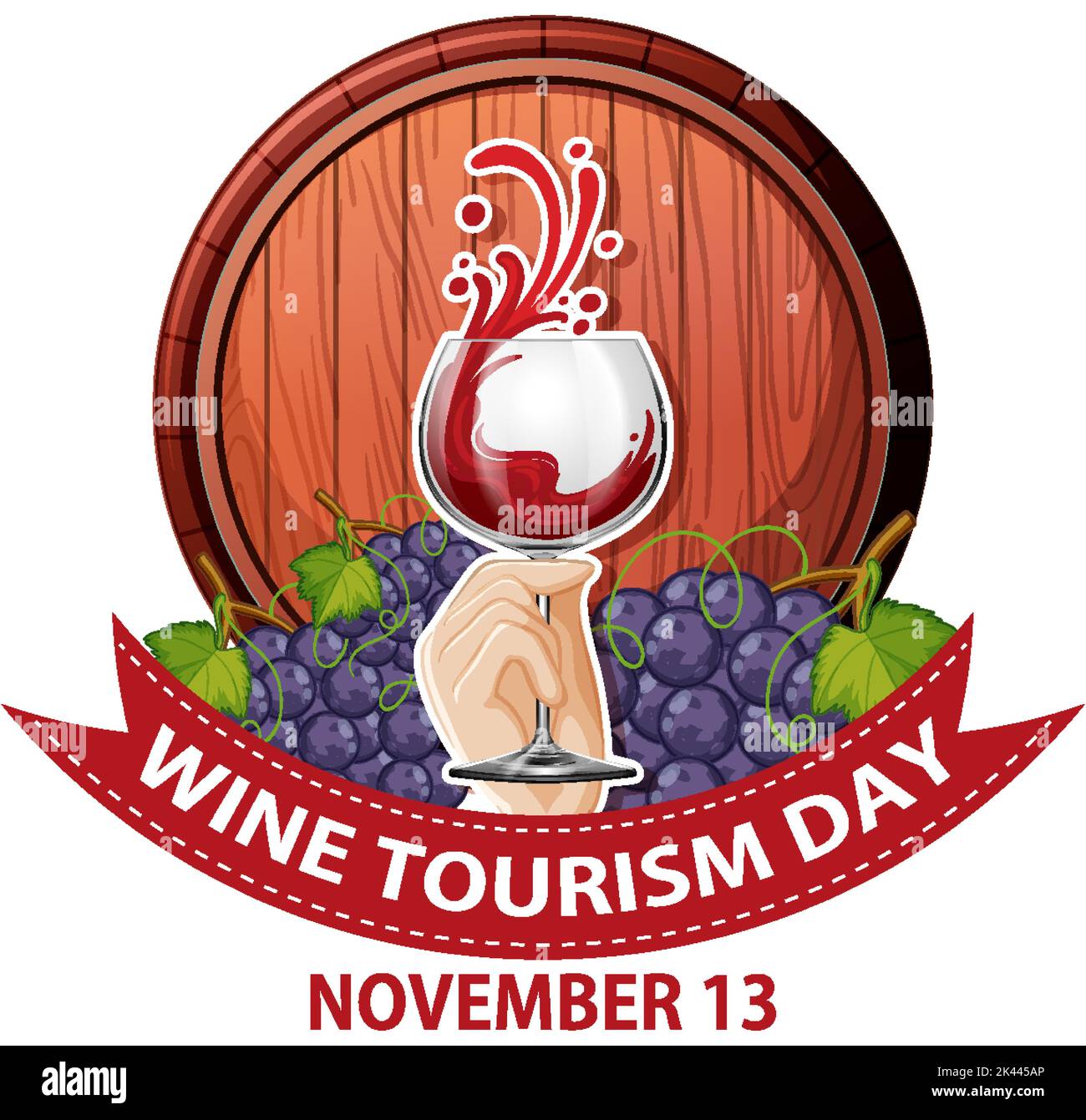 Wine Tourism Day Font Logo Design illustration Stock Vector Image & Art ...