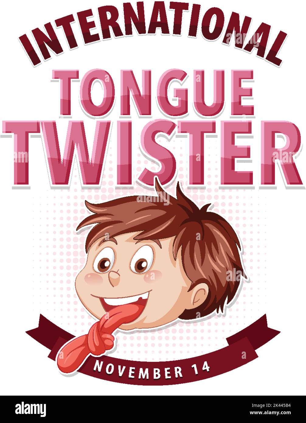 International tongue twister day logo design illustration Stock Vector ...