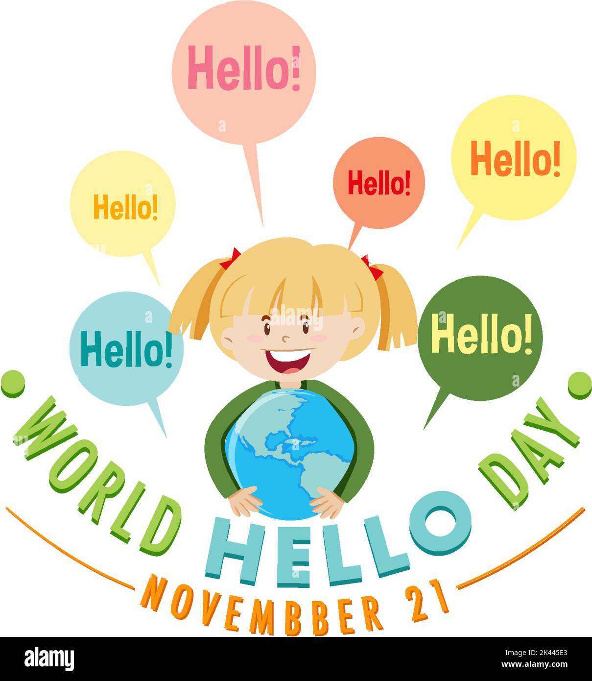 World hello day banner design illustration Stock Vector Image & Art - Alamy