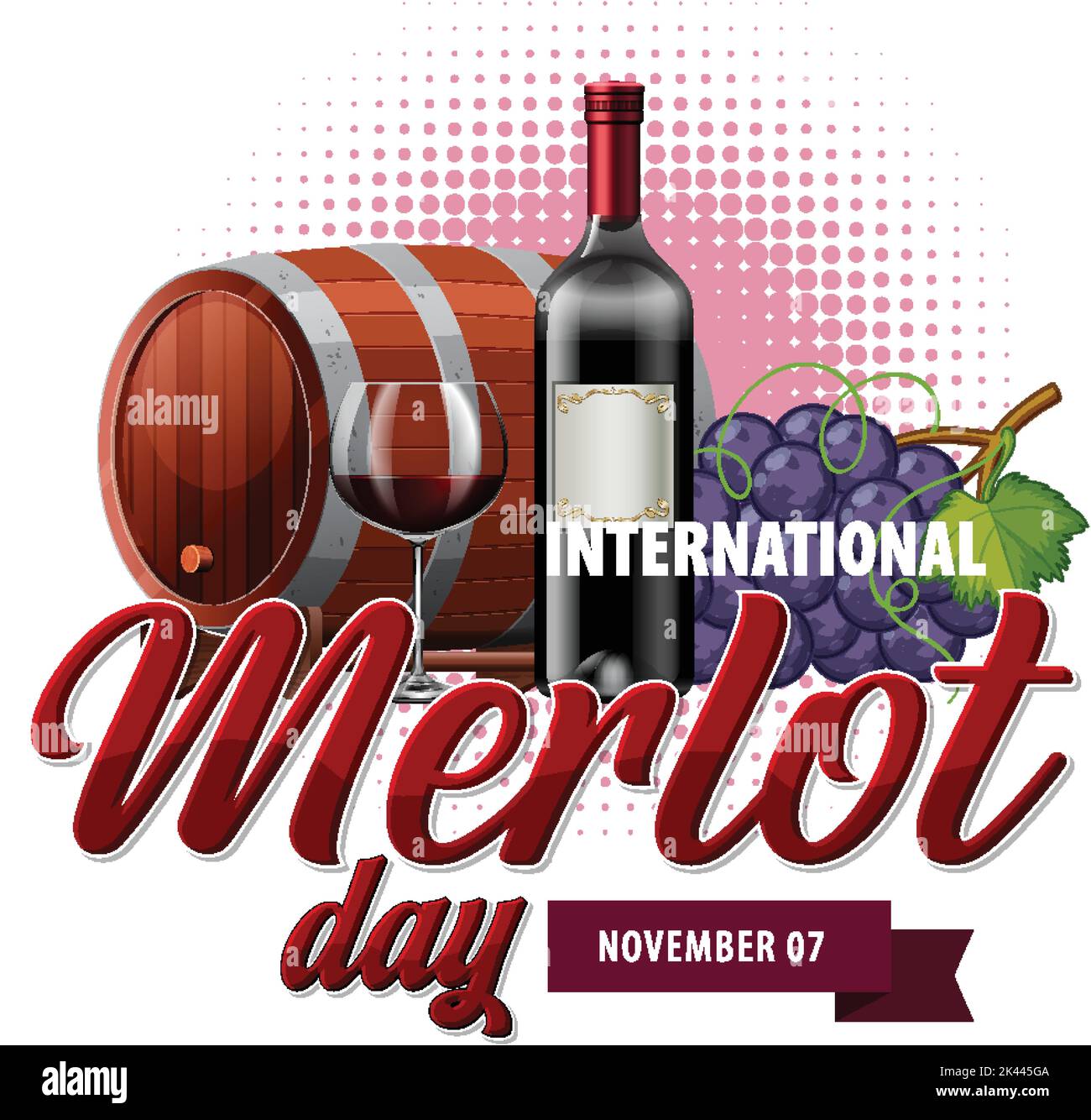 International Merlot Day Logo Design illustration Stock Vector Image ...