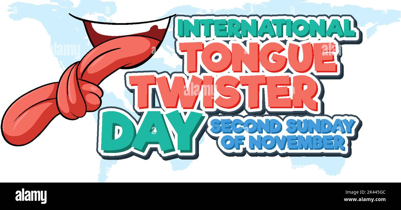International Tongue Twister Day Banner Design illustration Stock ...