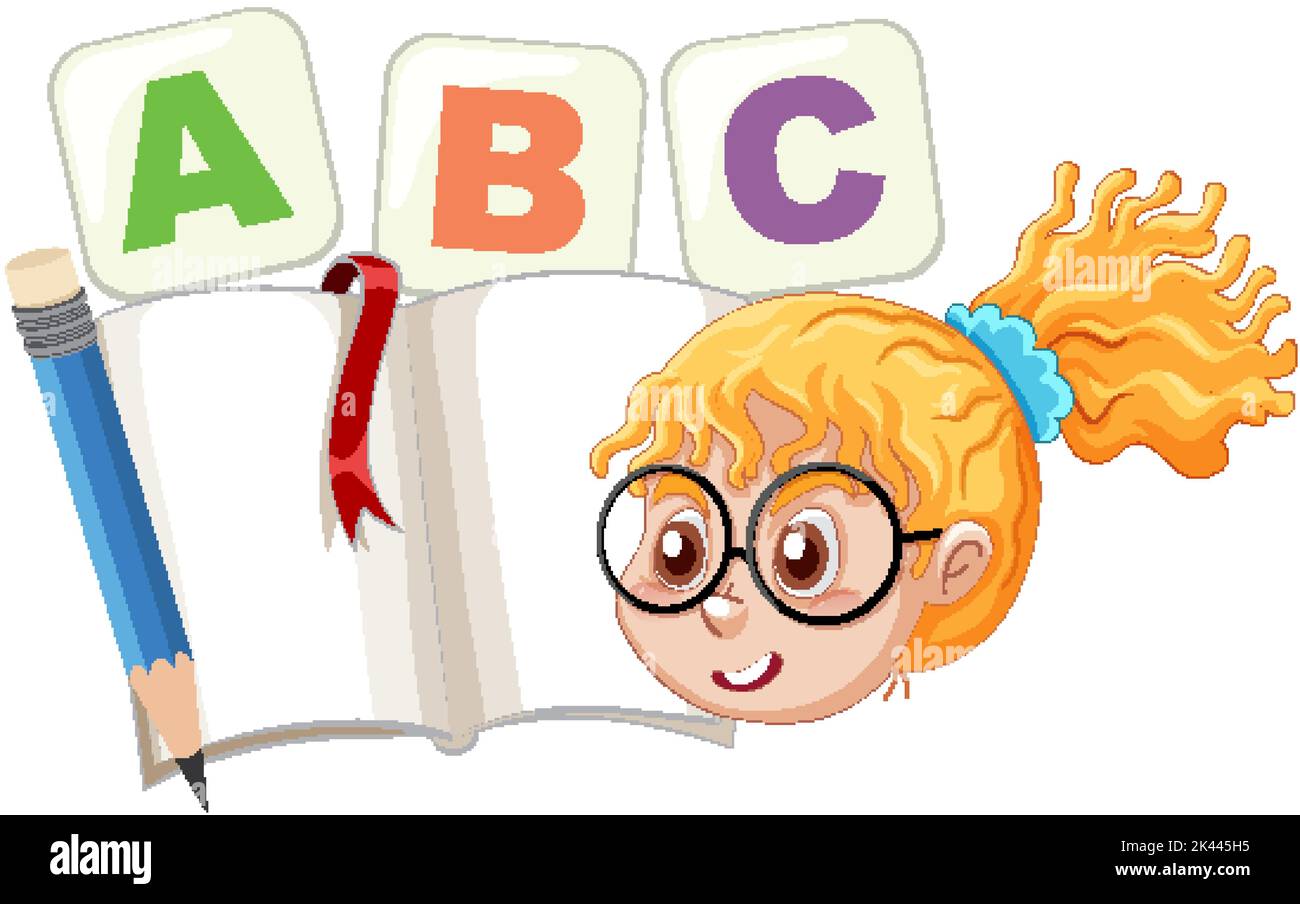 Little girl reading letter Stock Vector Images - Alamy