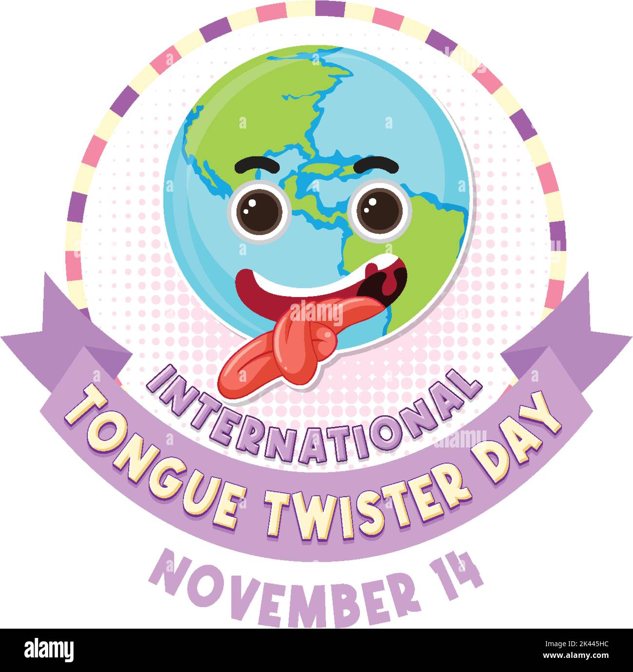 International tongue twister day logo design illustration Stock Vector ...