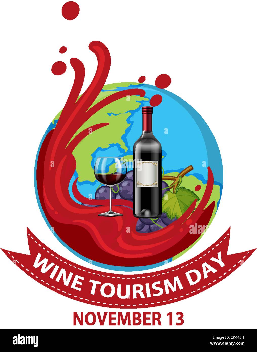 Wine Tourism Day Font Logo Design illustration Stock Vector Image & Art ...