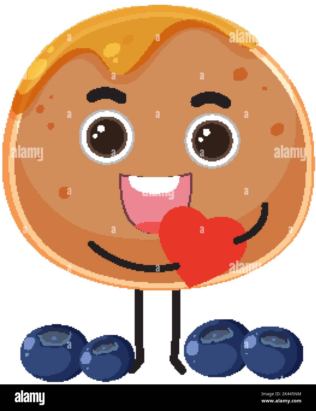 Pancake cartoon character with blueberry illustration Stock Vector ...