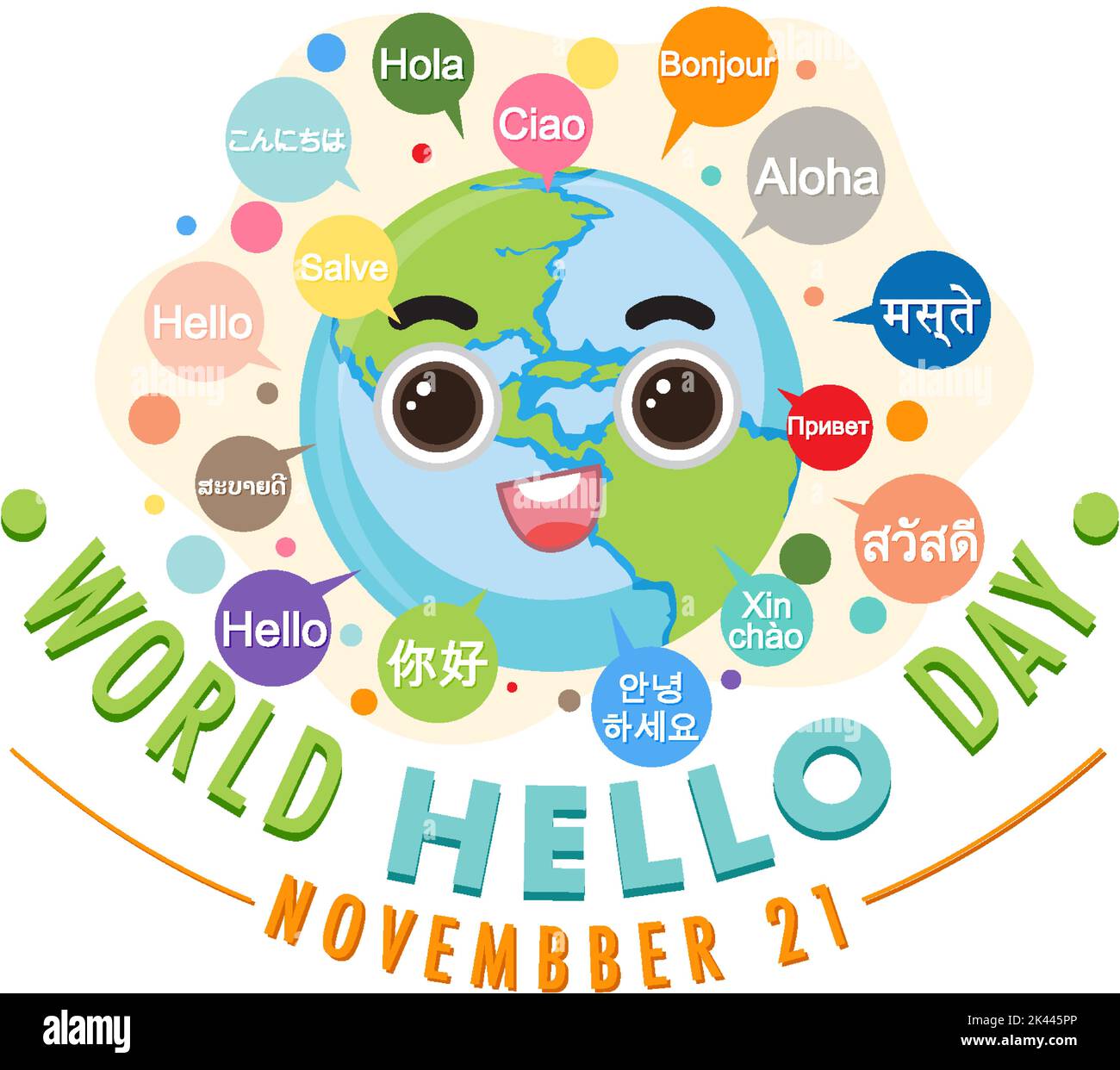 World hello day banner design illustration Stock Vector Image & Art - Alamy
