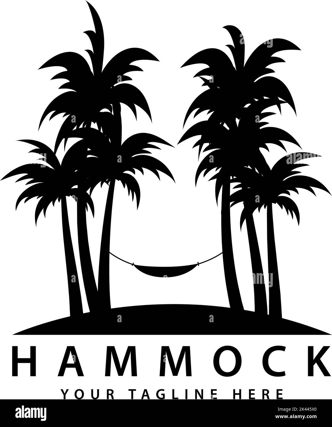 hammock logo design with outdoor palm trees Stock Vector Image & Art ...