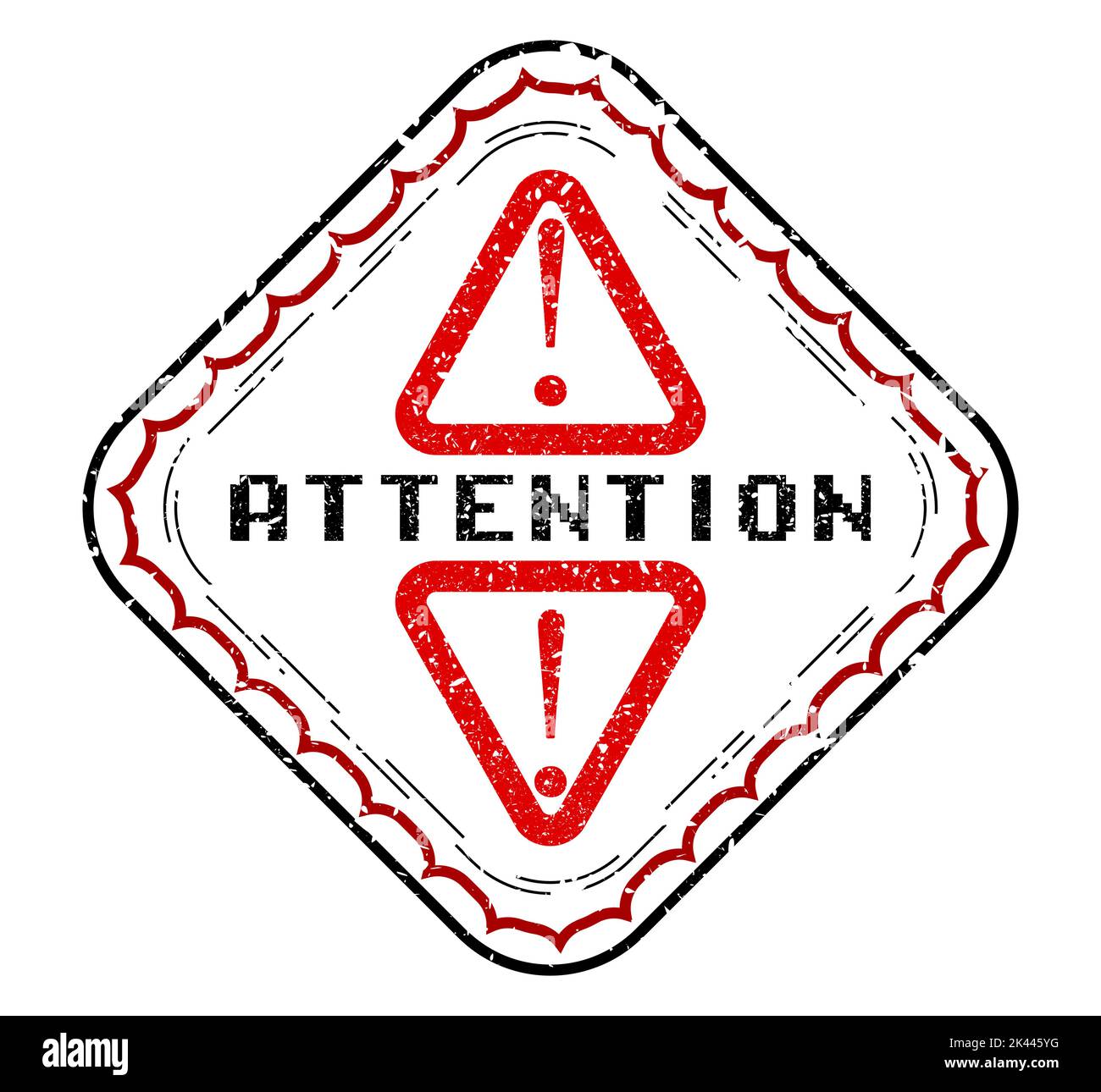 Simple vintage rubber stamp with Attention text Stock Vector Image ...