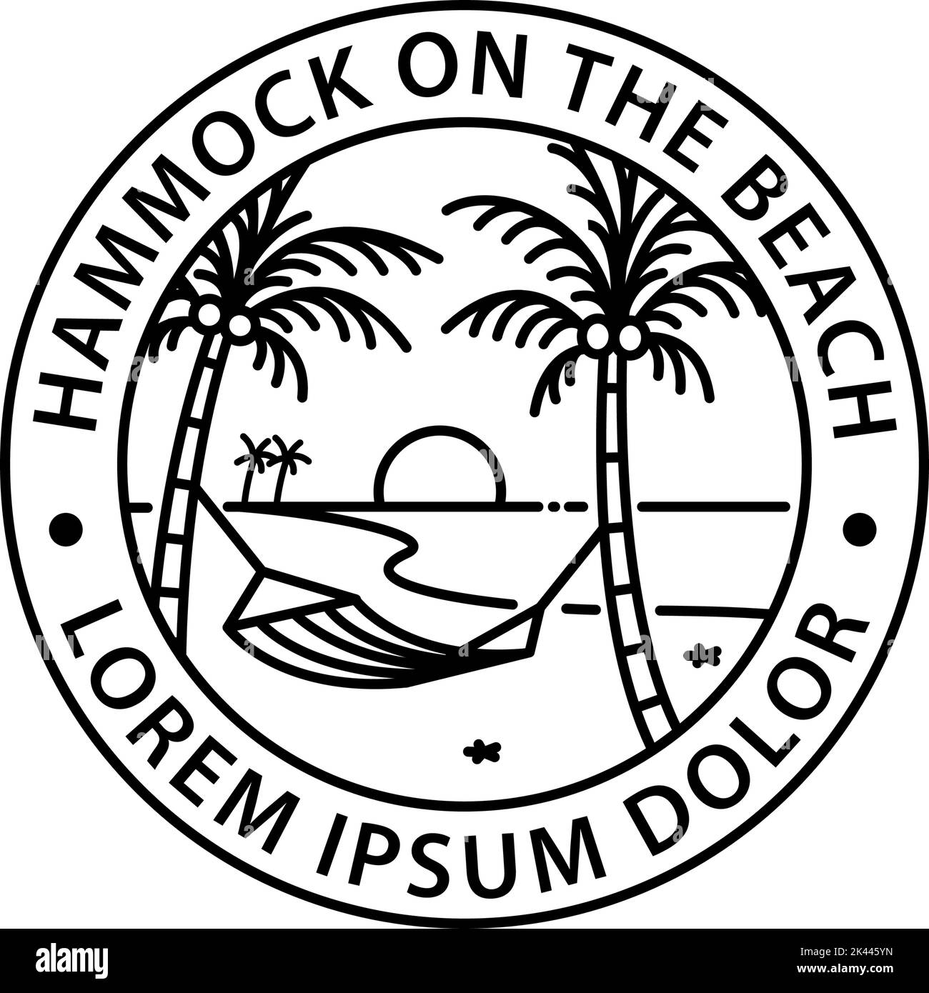 hammock logo round symbol stamp style outline vector design Stock ...