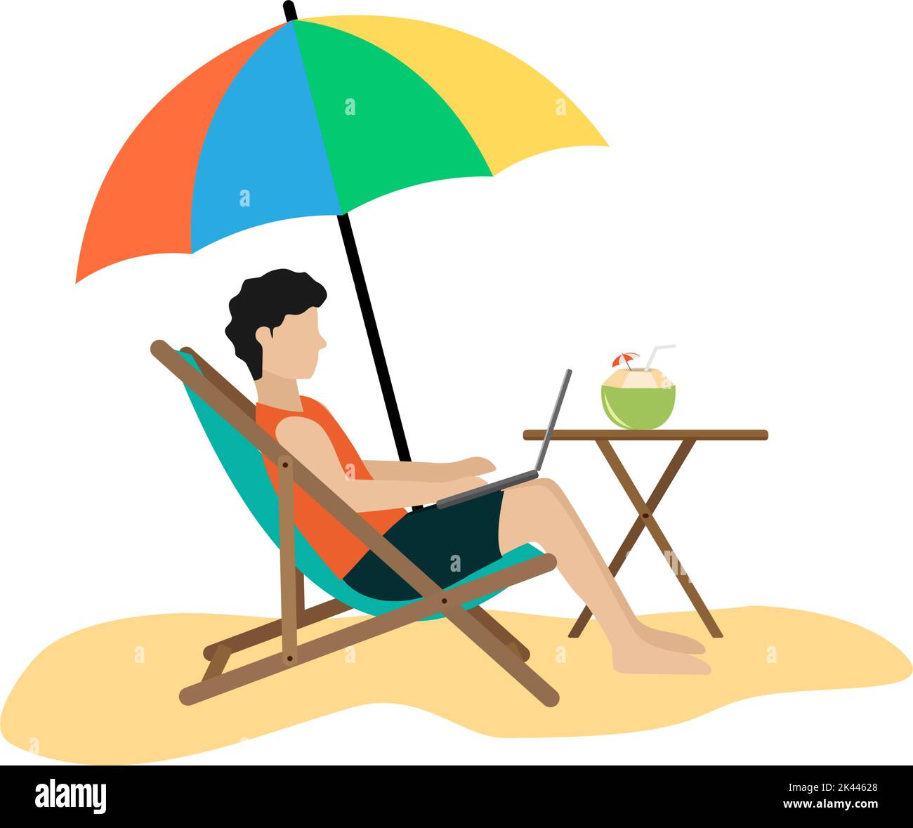 Working remote holiday Stock Vector Images - Alamy