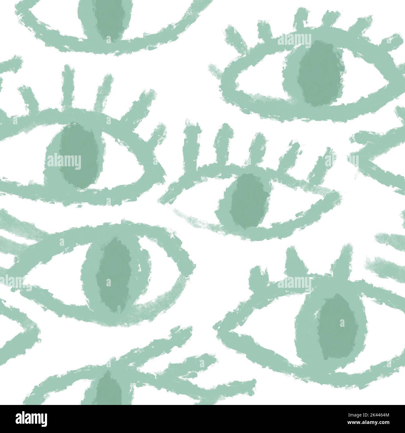 Seamless hand drawn pattern with green evil third eye, traditional ...