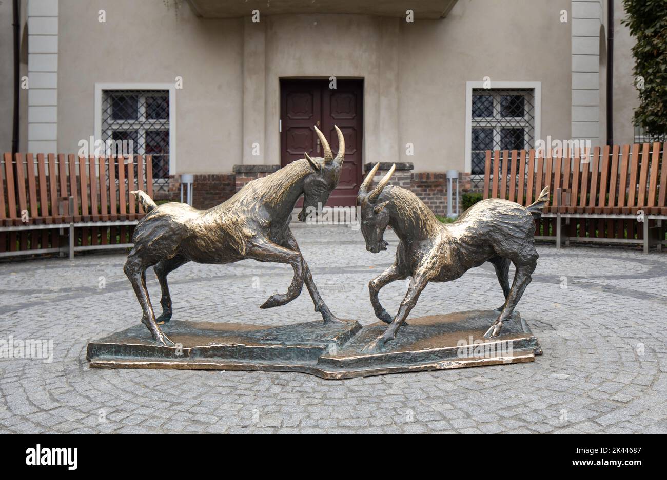 Poznan, Poland - The Fighting Billy Goats of Poznan. Monument on the ...