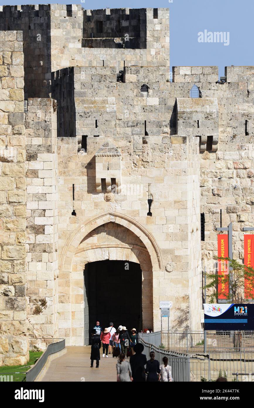 Jaffa gate is one of the seven gates of the old city of Jerusalem Stock ...