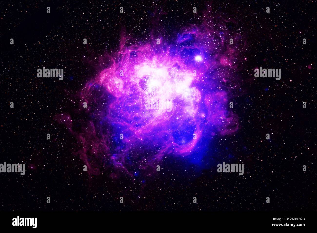 Bright blue space nebula. Elements of this image furnished by NASA ...