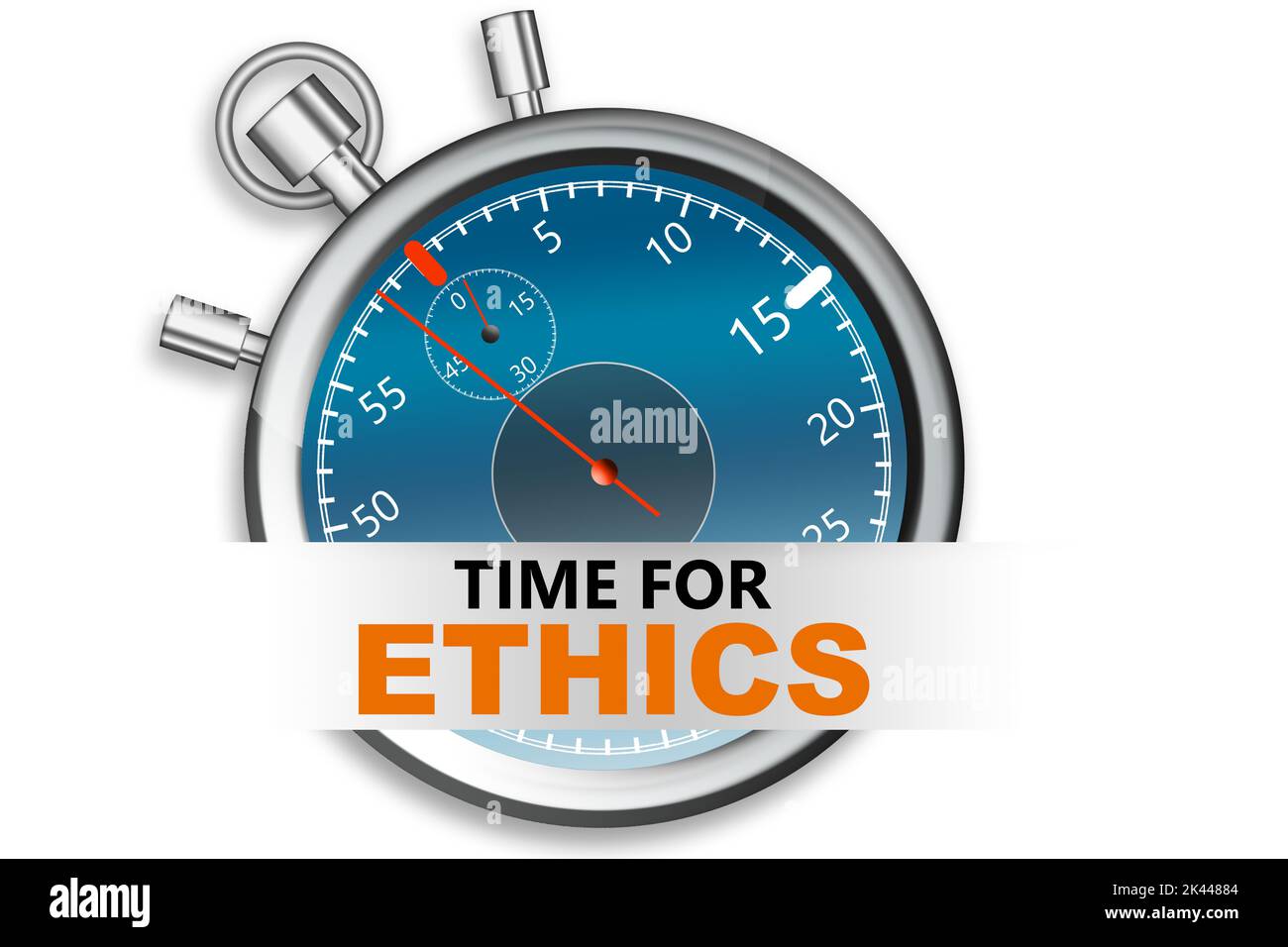 Time for ethics banner on stopwatch, 3d rendering Stock Photo - Alamy