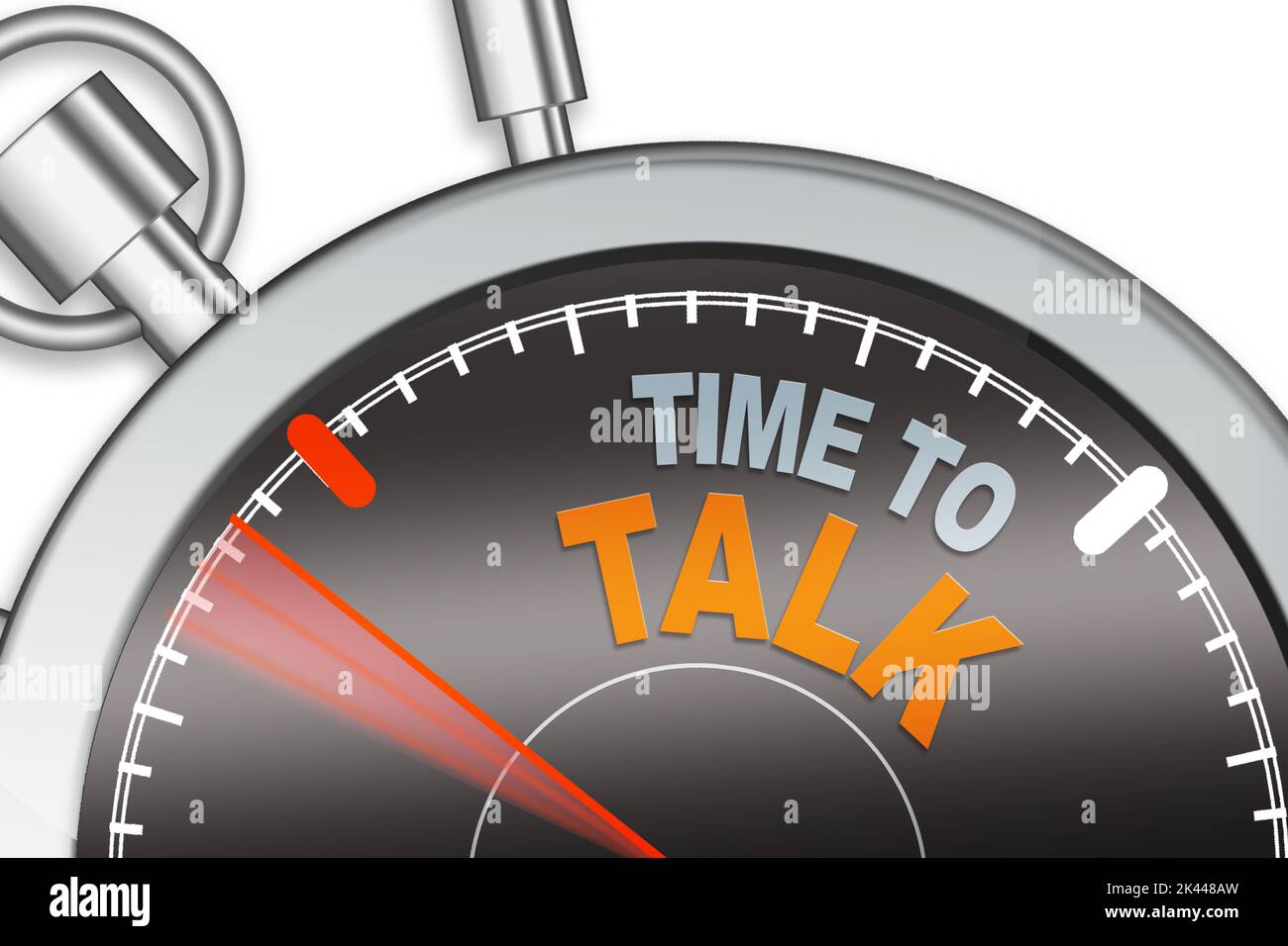 Time to talk word on stopwatch, 3d rendering Stock Photo - Alamy