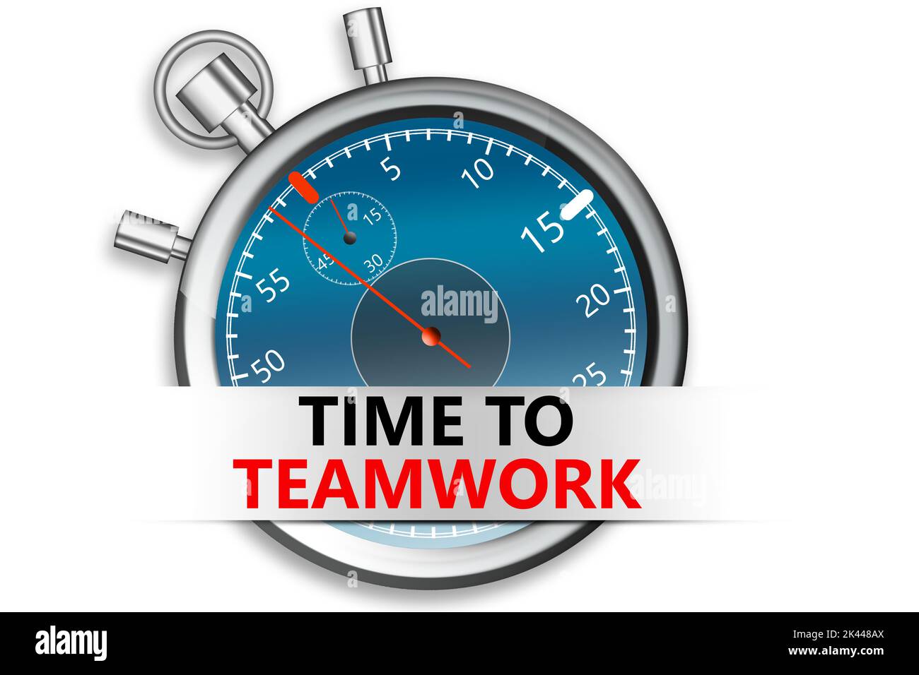 Time to teamwork banner on stopwatch, 3d rendering Stock Photo - Alamy
