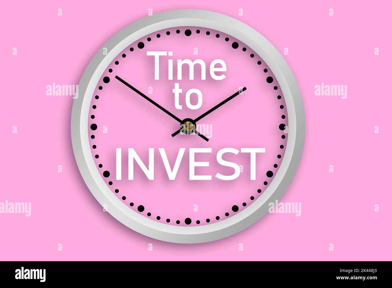 Clock with time to invest word, 3d rendering Stock Photo - Alamy