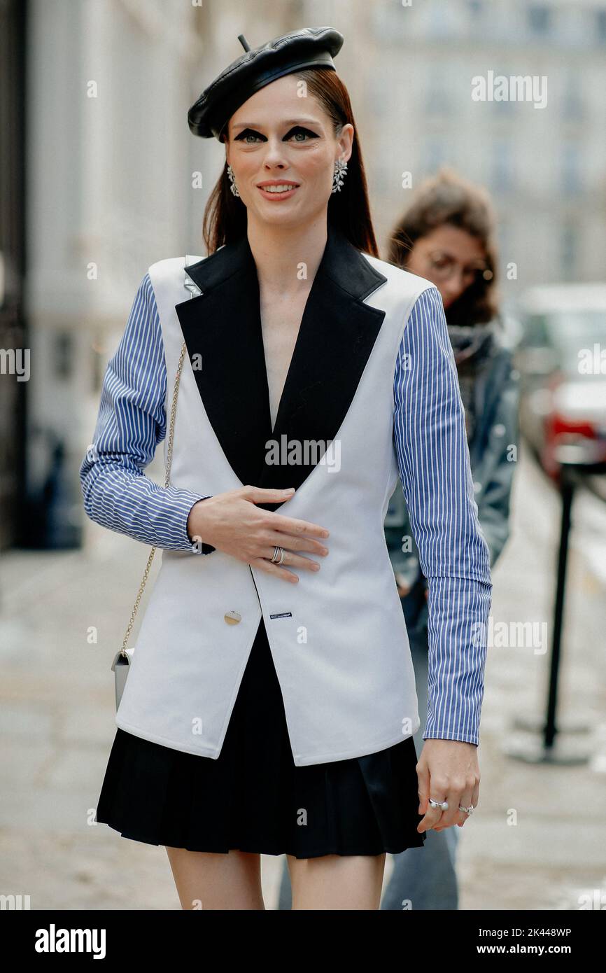 Paris, France, September 29, 2022. Street style, Coco Rocha arriving at ...