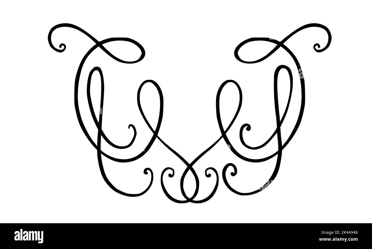 Flourish ornament as monogram or divider for wedding invitations and ...